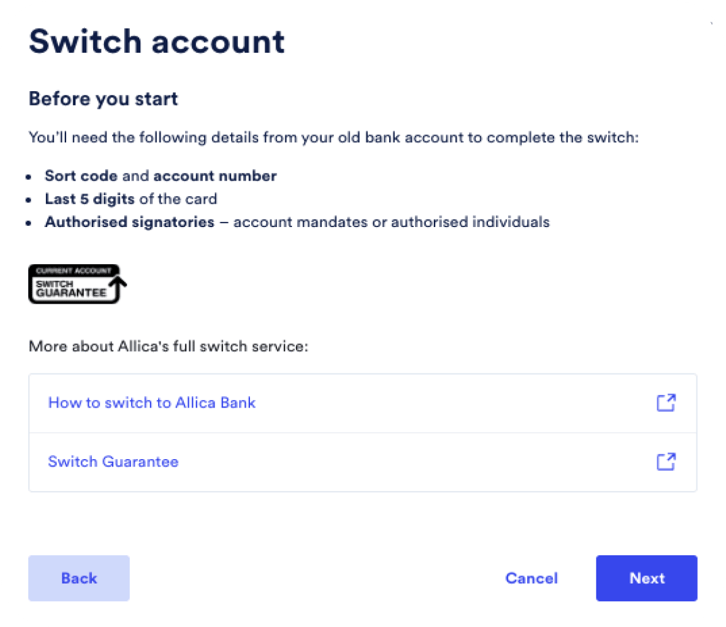 Switch to Allica Bank